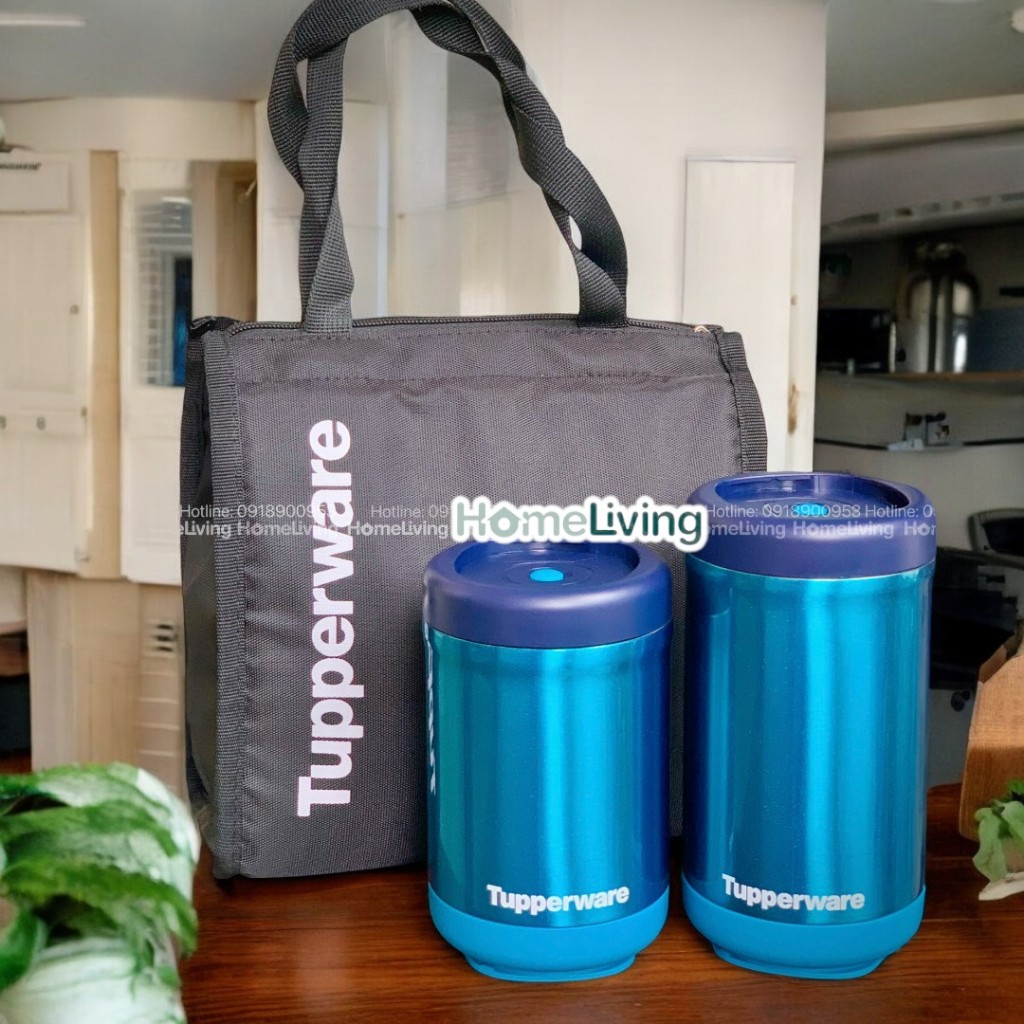 Tupperware Stacking Thermal - Metallic Blue | Shopee Malaysia