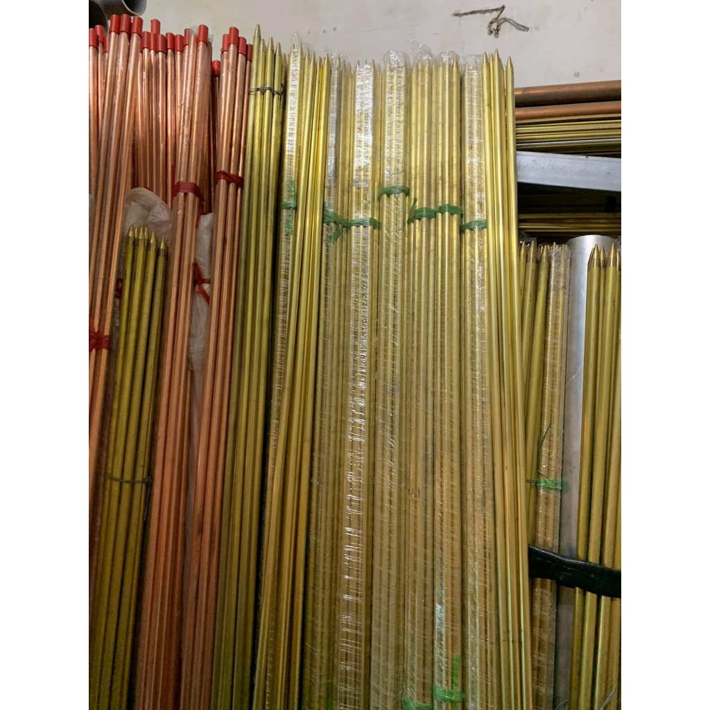 Phi 14 gold copper grounding stake 1m5 long (Cable tightening screw ...