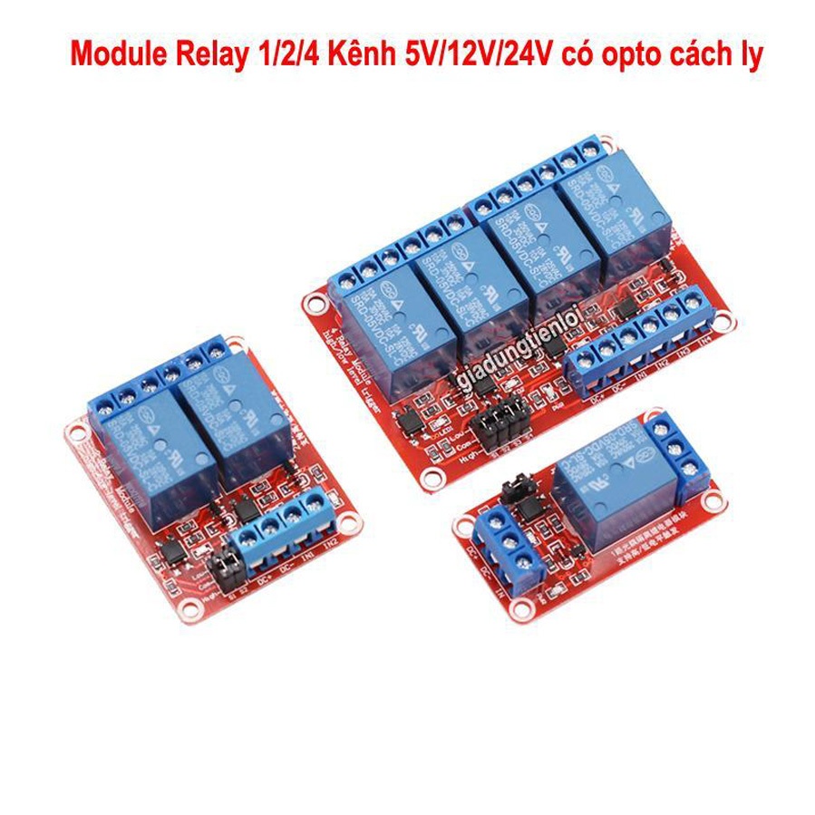Relay Module 1/2/4 Channel 5V /12V/24V with isolated opto - HIGH/LOW ...