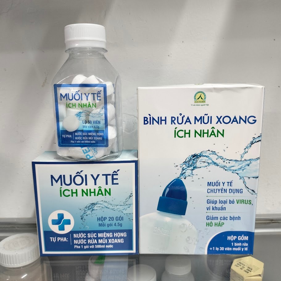 Ich NHAN Sinus Wash Bottle - Medical Salt Box of 50 Tablets - Box of 20 ...