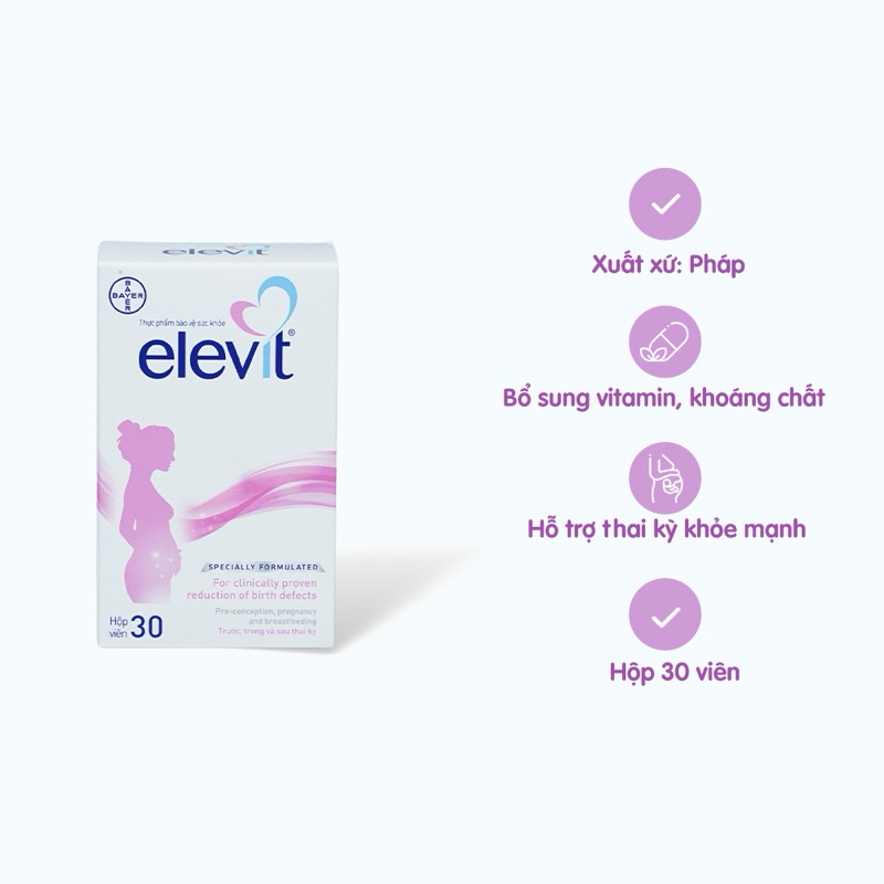 Elevit multivitamin supplement for pregnant women (Box of 30 pills ...