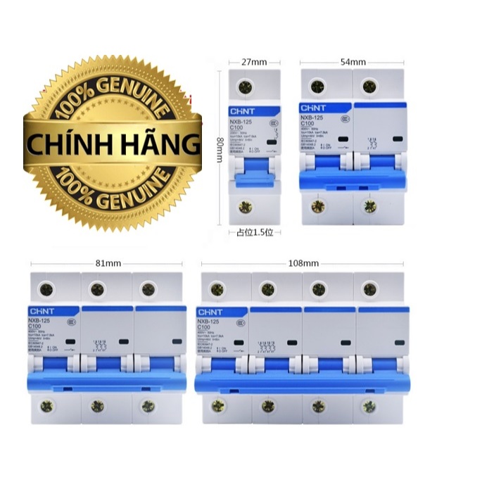 Aptomat 2P 3P 4P 100A MCB CHINT NXB-125 Cutting current 10kA - Rail mounted tweeter | Shopee ...