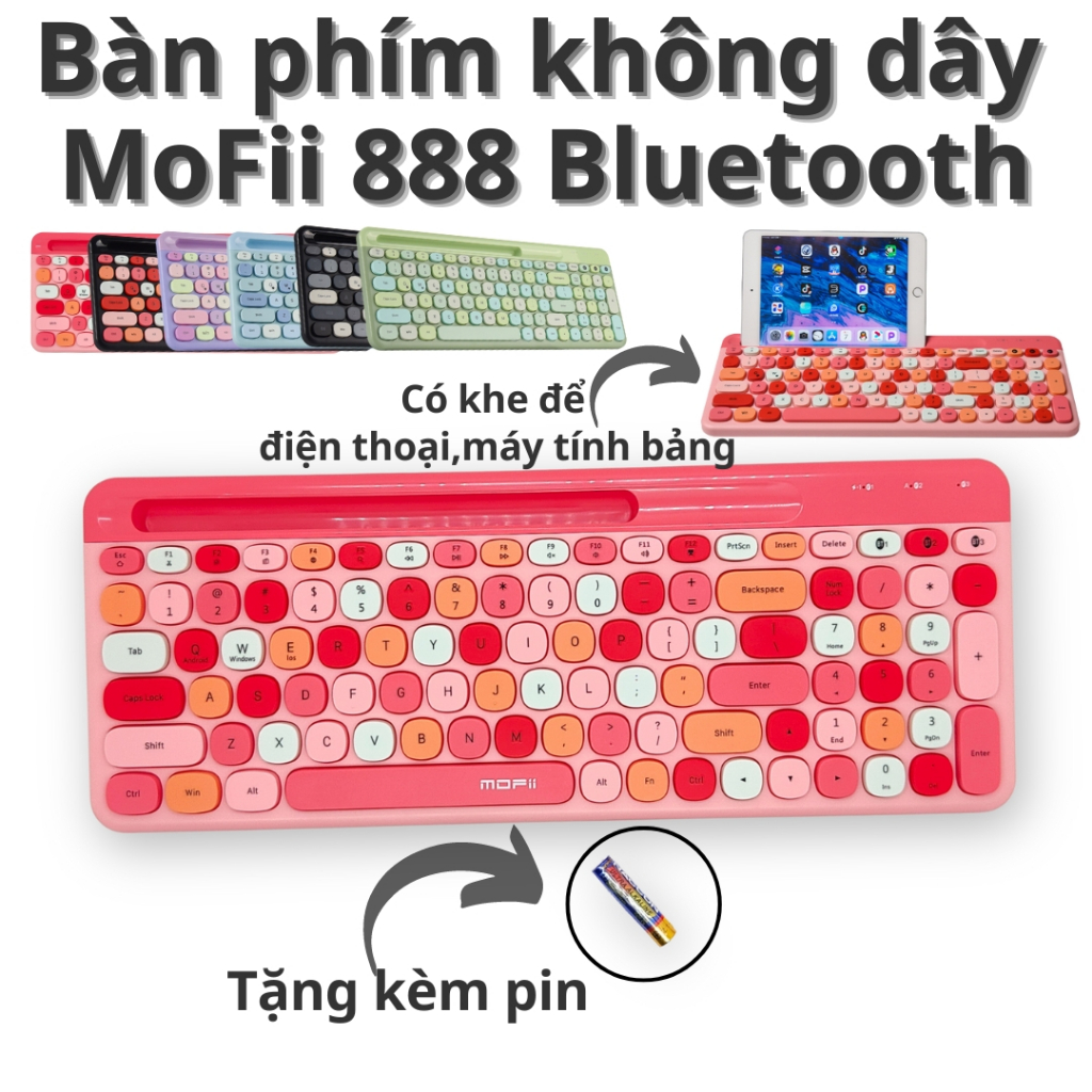 Mofii 888 Silent wireless Bluetooth keyboard with tray for tablets and ...