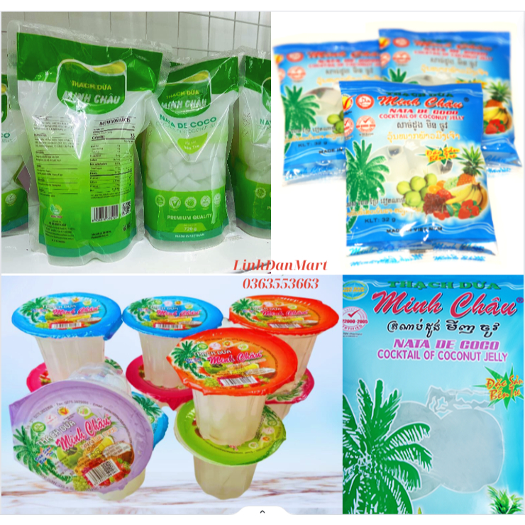 Minh Chau Coconut Jelly Bag 360g / Coconut Jelly - 32g Pack / Minh Chau ...