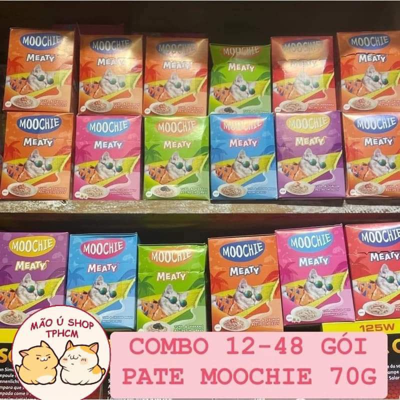 [COMBO 12-48 PACK] PATE MOOCHIE MEATY THAILAND PACKAGE 70G - SUPPORTS FEATURES | Shopee Malaysia