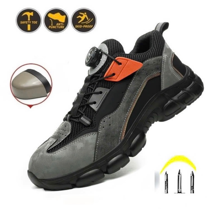 Convenient Rotating Knob Men's Work Safety Shoes / High-quality welding ...