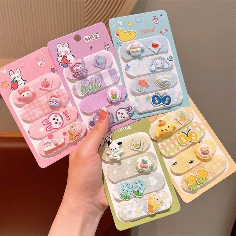 Set of 4 neat hair stickers for girls with cute colors and patterns dt4 ...