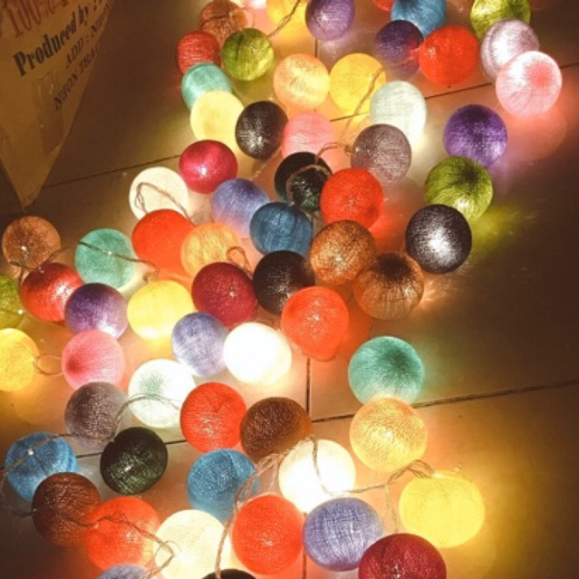 10m cotton ball light with many bright colors (Can choose color as you ...