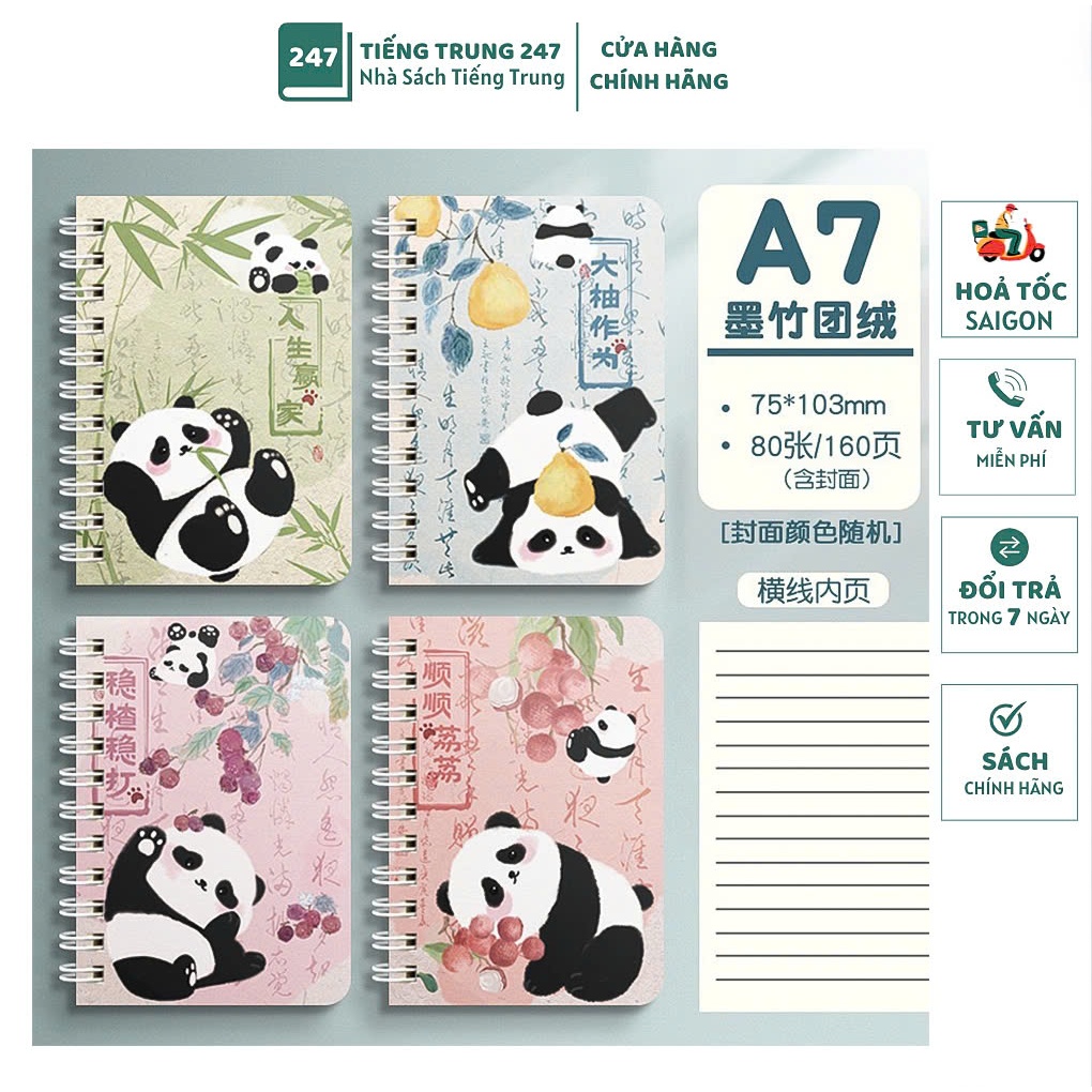 Cute panda notebook size A7 (Set of 4) | Shopee Malaysia