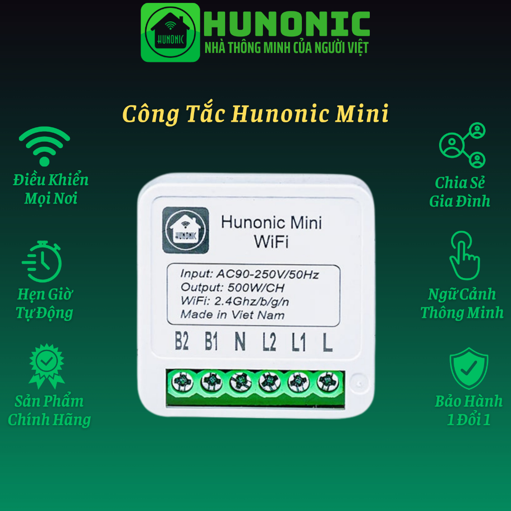 Hunonic Mini Switch, Smart Switch Connected to Wifi Combined with ...