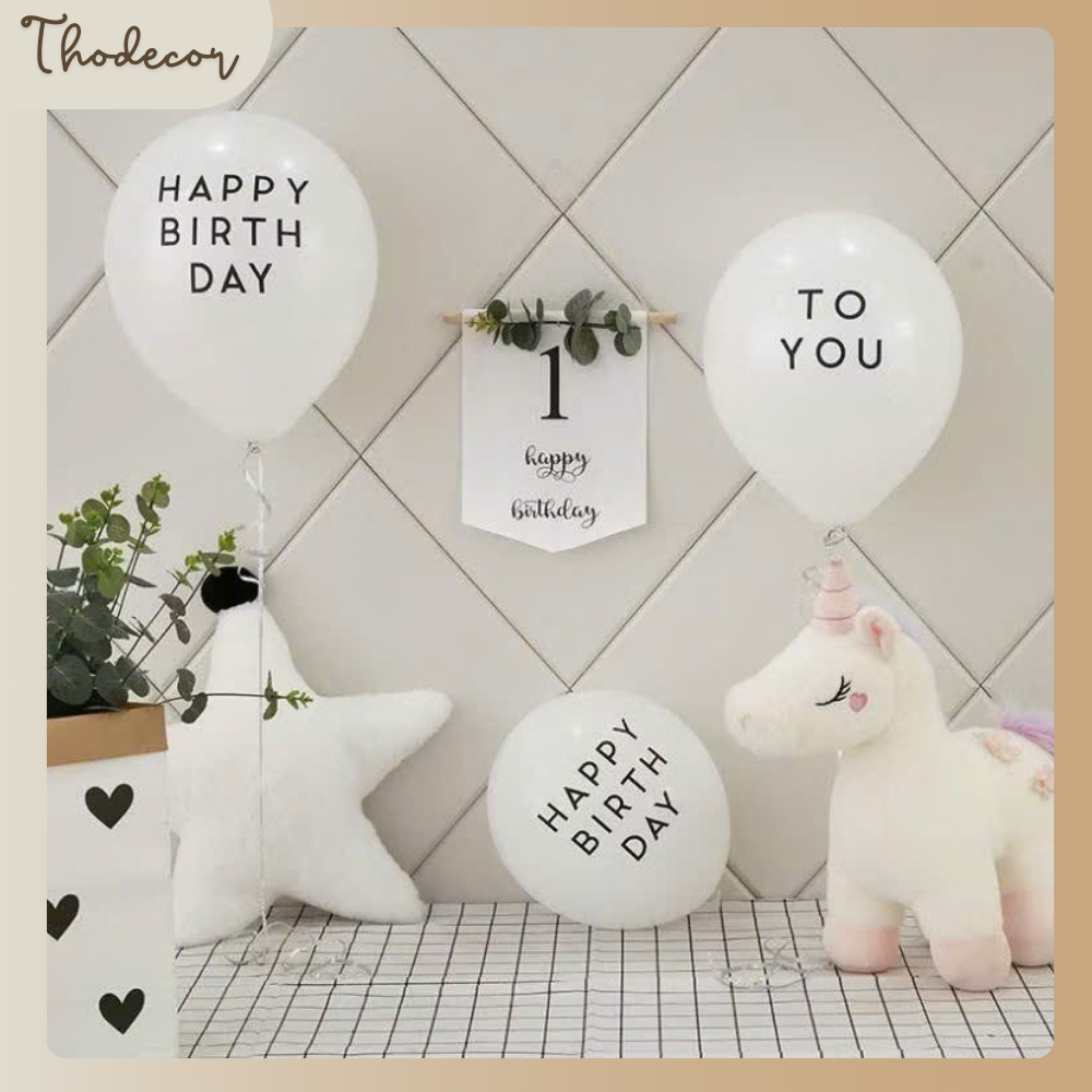 Happy Birthday + To You Printed Balloons, Birthday Decorations, Baby ...