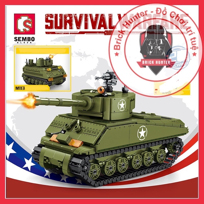 Sembo block 207008 Army modern war 2-in-1 assembly model: M4 Sherman ...