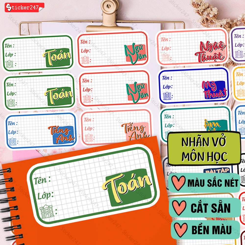 Subject Notebook Labels Free 8 New 2024 Subject Name Labels for Grade 1 ...