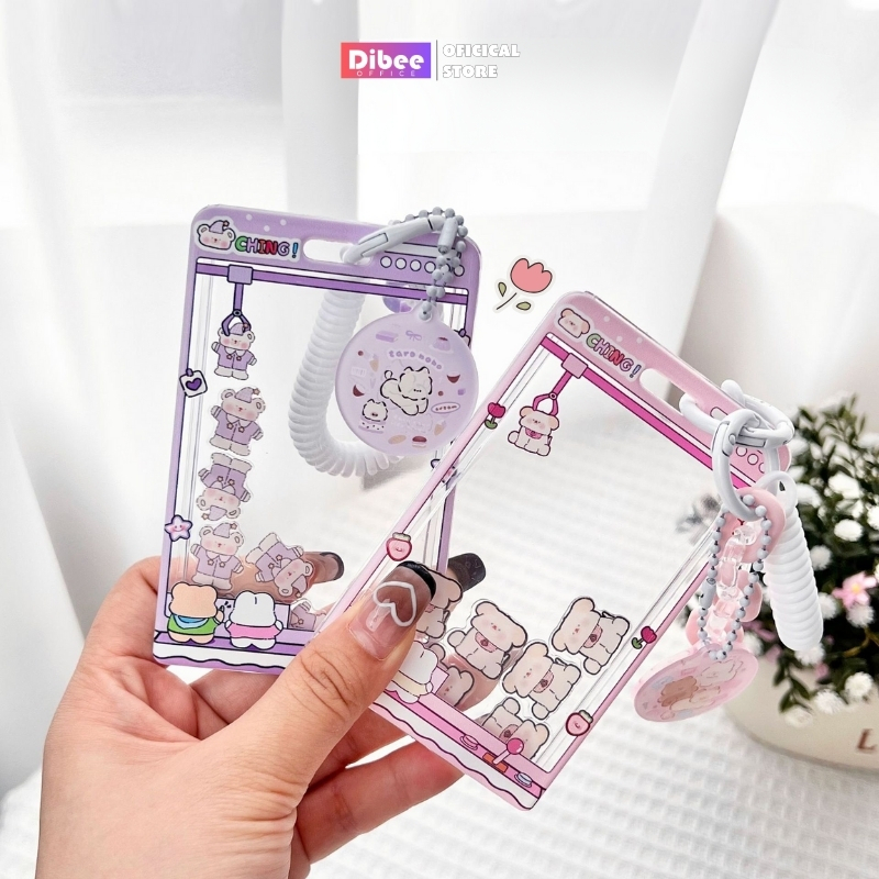 Dibee student ID lanyard, drawstring neck tag, cute animal-shaped ...