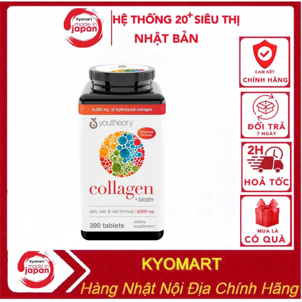 Youtheory Collagen Plus Biotin Collagen Supplement 390 Tablets | Shopee ...