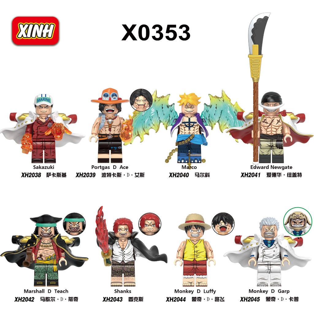 Xinh X0353 Minifigures One Piece Anime character assembly model pirate ...