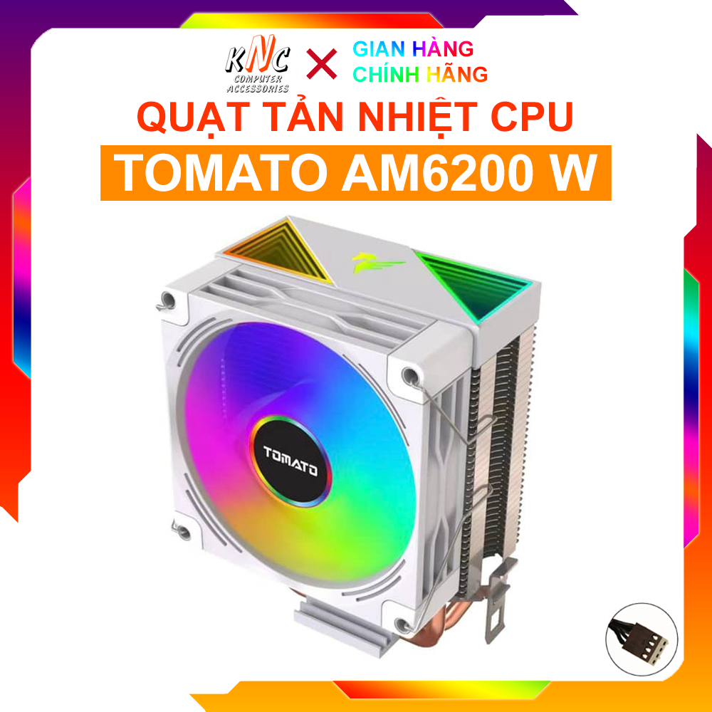 Tomato AM6200 CPU Cooler Fan White Led RGB Fan 9cm Speed Control ...