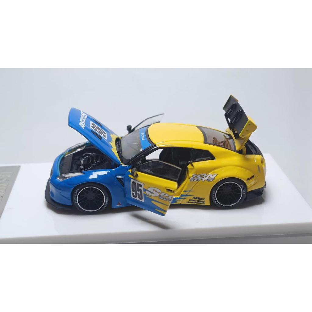 Old TIME 1:64 MODEL - LBWK Nissan GTR-R35 GT Wing Blue Yellow Spoon ...