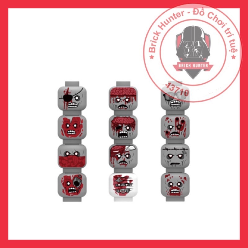Moc accessories: combo of 4 heads minifigures zombie character head ...
