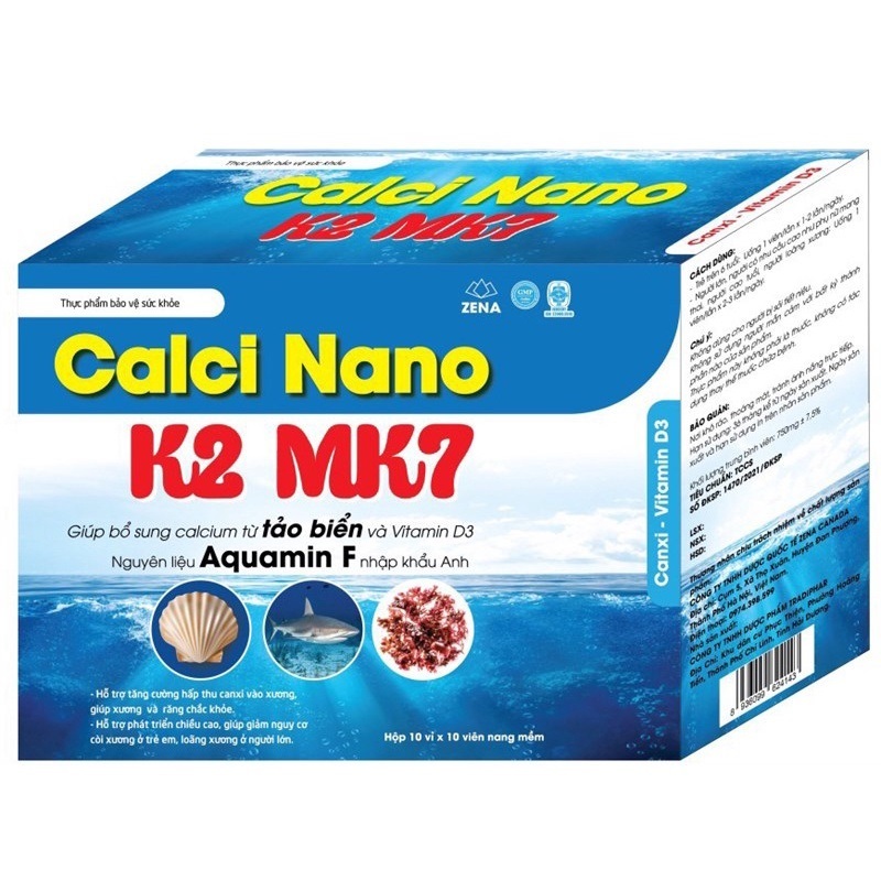 Calcium Nano K2 MK7 Seaweed and Vitamin D3, Enhances Calcium, Helps ...