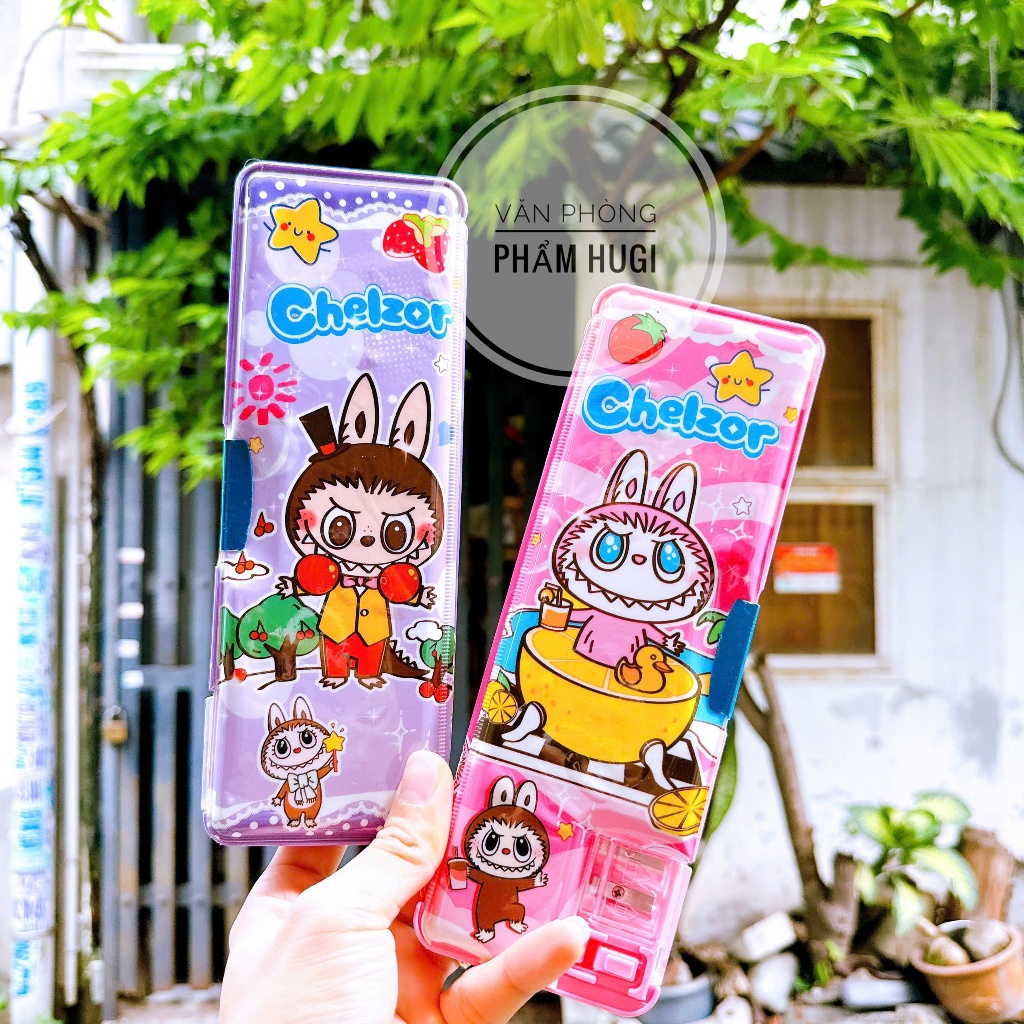 Cute Labubu Pen Case with 2 suction cups (with pencil sharpener) for ...