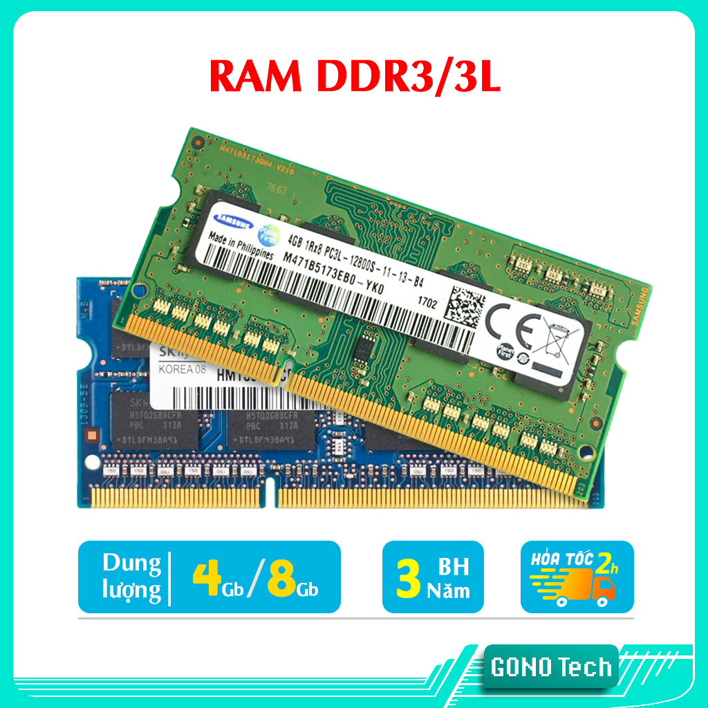 Laptop RAM DDR3 DDR3L 4Gb 8Gb Bus 1333 1600MHz Samsung SK hynix Crucial Micron PC3-10600 PC3L ...
