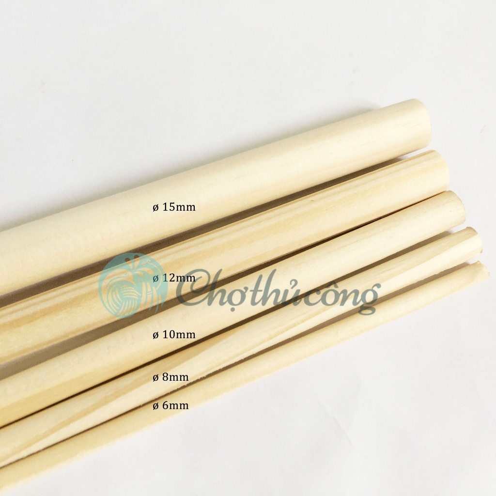 Pine wood bar, round wooden bar 1.5-3cmx50-60cm for making macrame ...