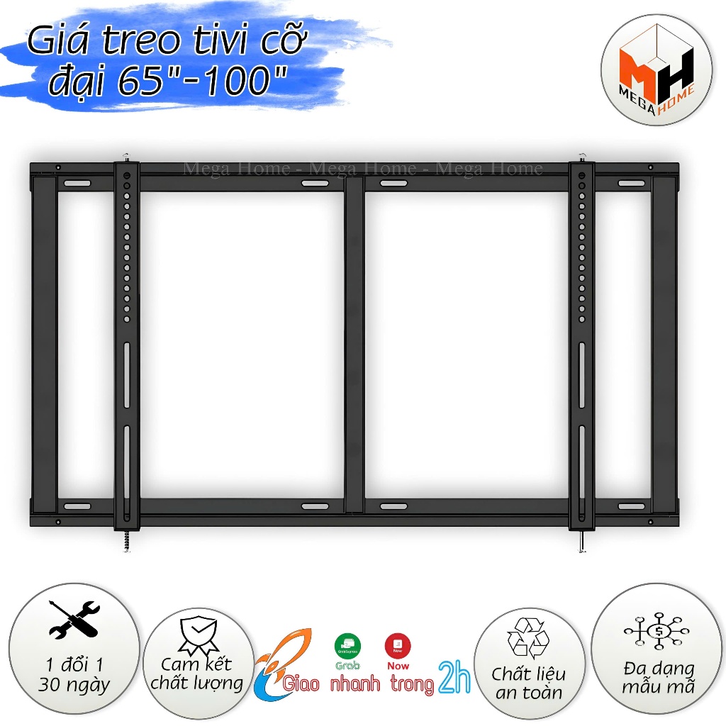 Specialized 65 - 100 inch TV mount for large screen TVs (thick, high ...
