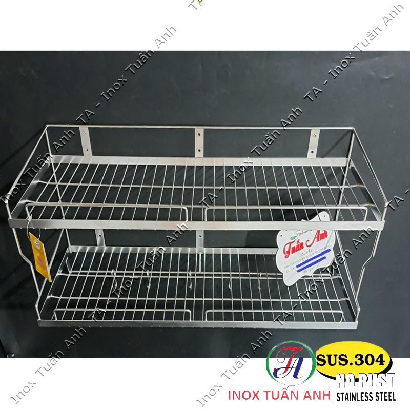 2-tier wall-mounted 304 stainless steel dish rack - 304 KC56 stainless ...