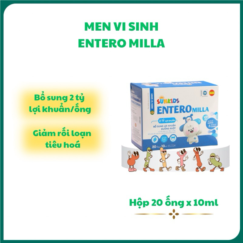 Sunkids Enteromilla probiotic box of 20 tubes helps supplement ...