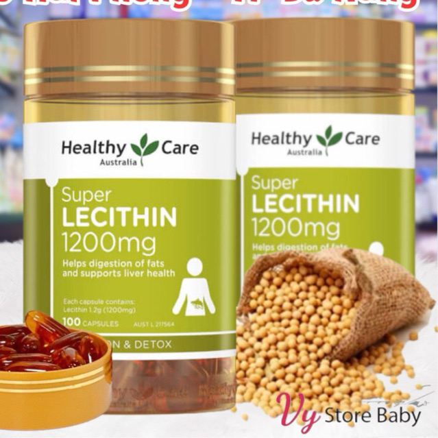 Super Lecithin 1200mg Healthy Care soybean sprouts, 100 tablets ...