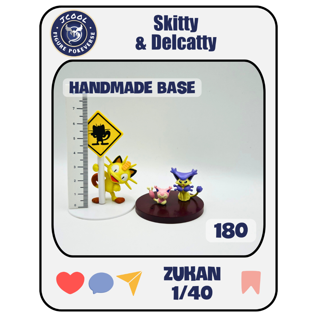 Skitty & Delcatty - Gen 3 Hoenn region - Genuine Pokemon model TAKARA ...