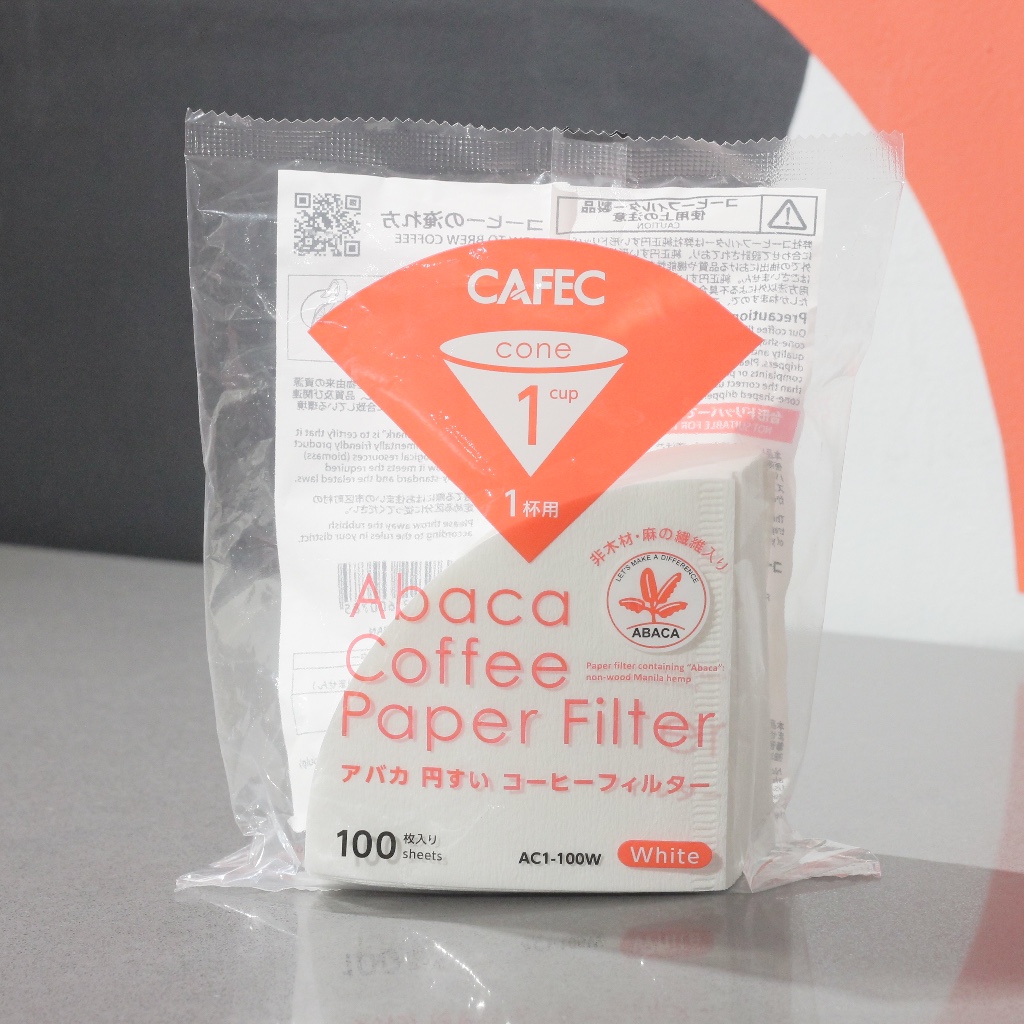Cafec Abaca cup Coffee Paper Filter V60 - Size 1 (1 cup)/ Size 4 (2-4 ...