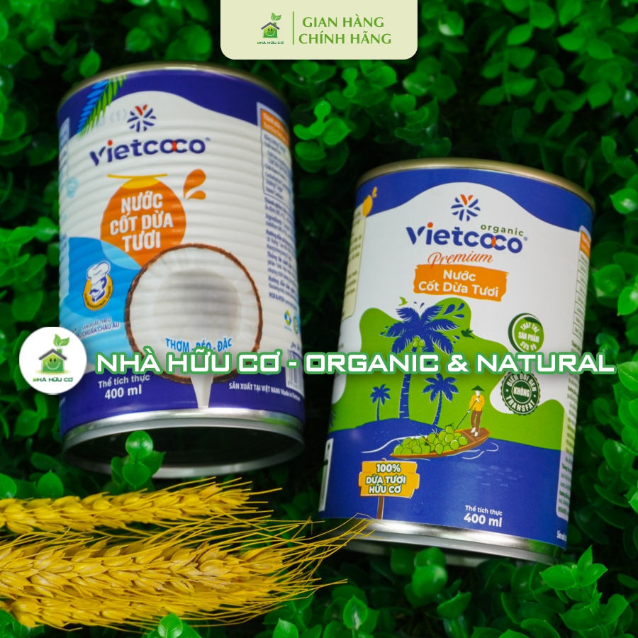 Vietcoco fresh coconut milk is fragrant - 400ml can - Organic house ...