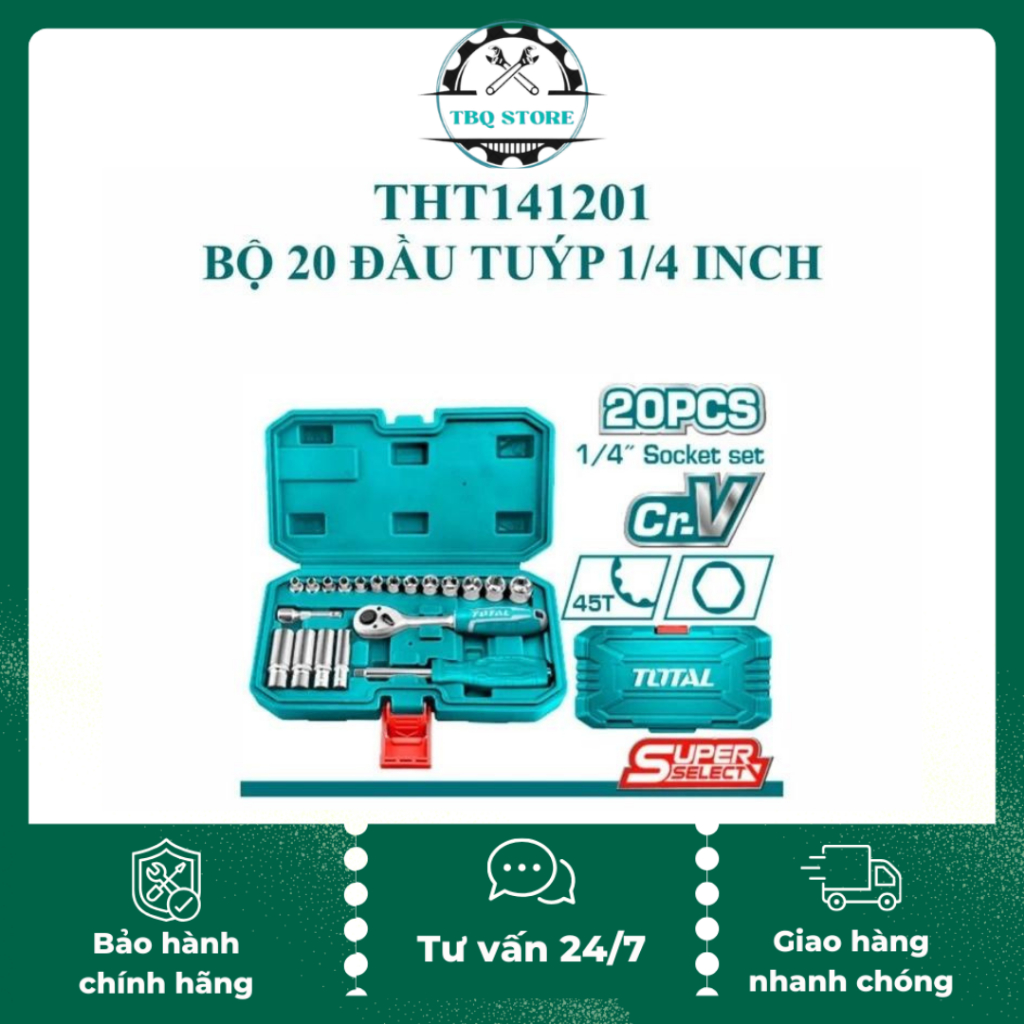 Total THT 20-piece socket set141201, 1/4'' tube set used to open bolts ...