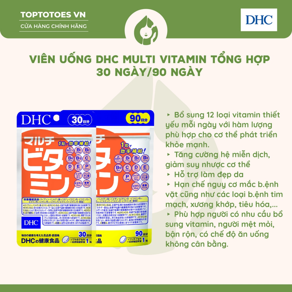 Dhc Multi vitamin multivitamin pills with 12 essential vitamins 30 days/90 days | Shopee Malaysia