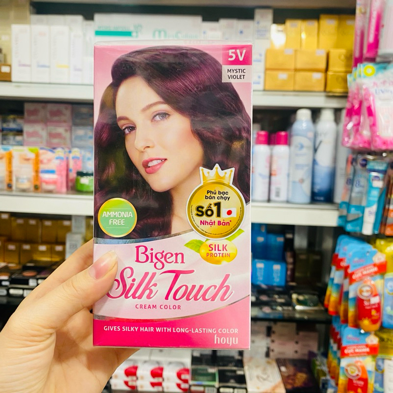 Bigen silver hair dye, number 5V violet red, Bigen Silk Touch | Shopee ...