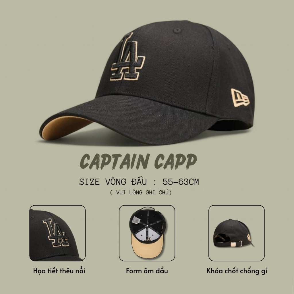 Mlb LA branded baseball cap, black with logo and gold border, modern ...