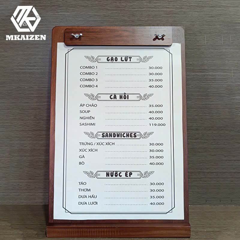 WOODEN MENU BOARD A4,A5 WITH WOODEN BASE/WOODEN TABLE MENU/ WOODEN MENU ...