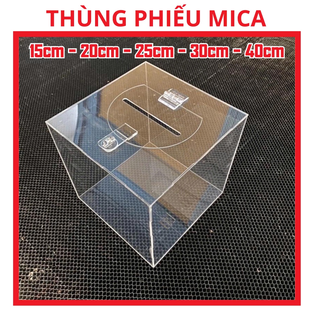 Lucky Draw Box - Transparent Ballot Box - Mica Charity Box with Mini ...