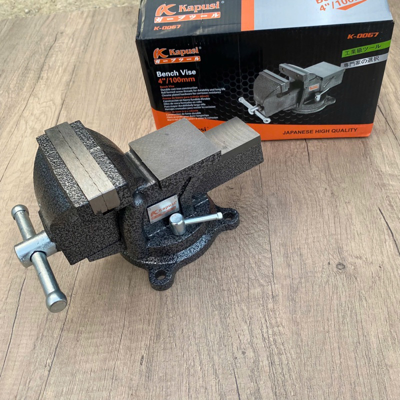 Cold table vise, opening mouth 100mm(4'') rotates 360 kapusi japan ...