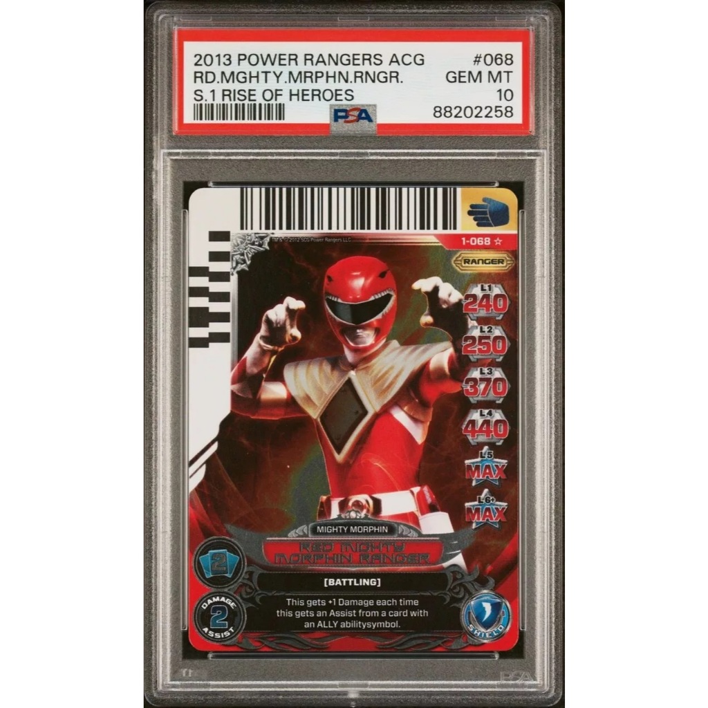 Psa 10 Power Rangers Action Card Game Series 1 Rise of Heroes Red ...