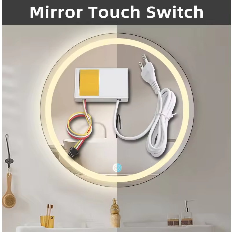 Led mirror sensor switch with power source and separate 12V sensor ...
