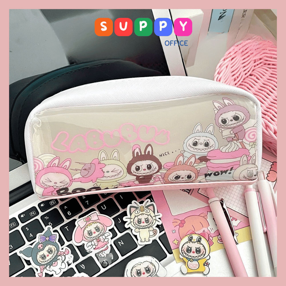 Labubu Pen Box Cartoon Pen Bag School Supplies for Suppy Children ...
