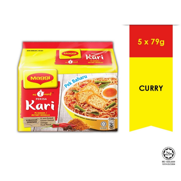 (December 2025) Maggi Instant Noodles Malaysian Kari Flavor 5 Packs ...