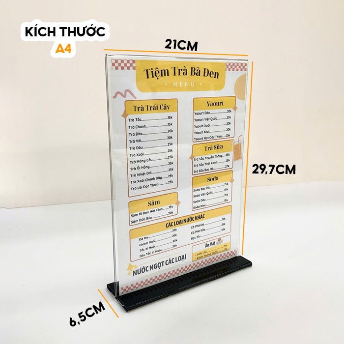 Desktop tencard Menu, T-shaped mica Menu with curved base | Shopee Malaysia