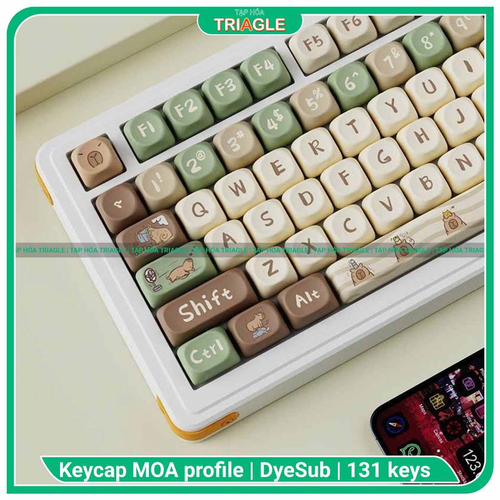 Super cute Capybara Keycap | Pbt | Dye Sub | Moa | 131 Buttons ...