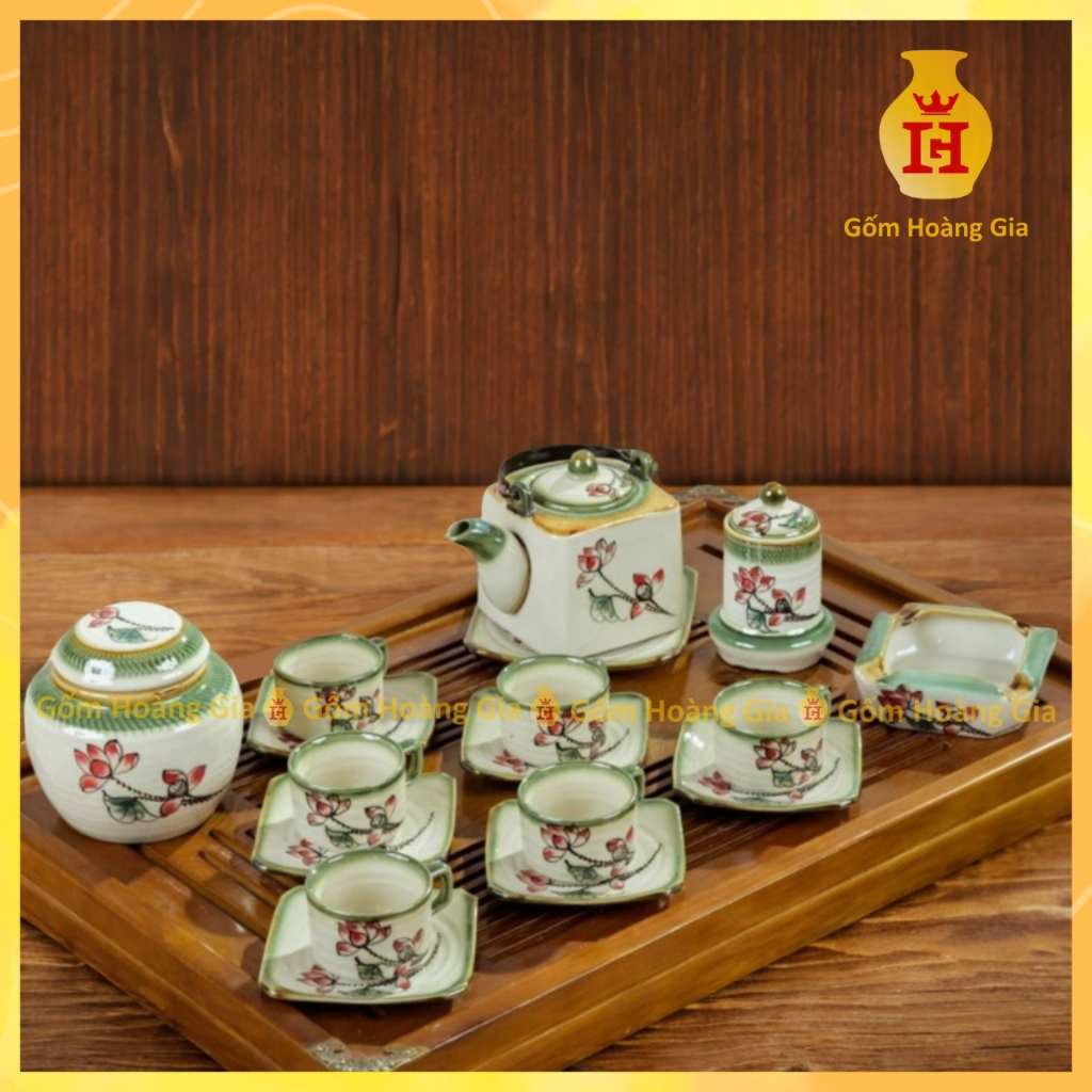 (6 Models) Square-shaped ash enamel tea set with sharp patterns ...