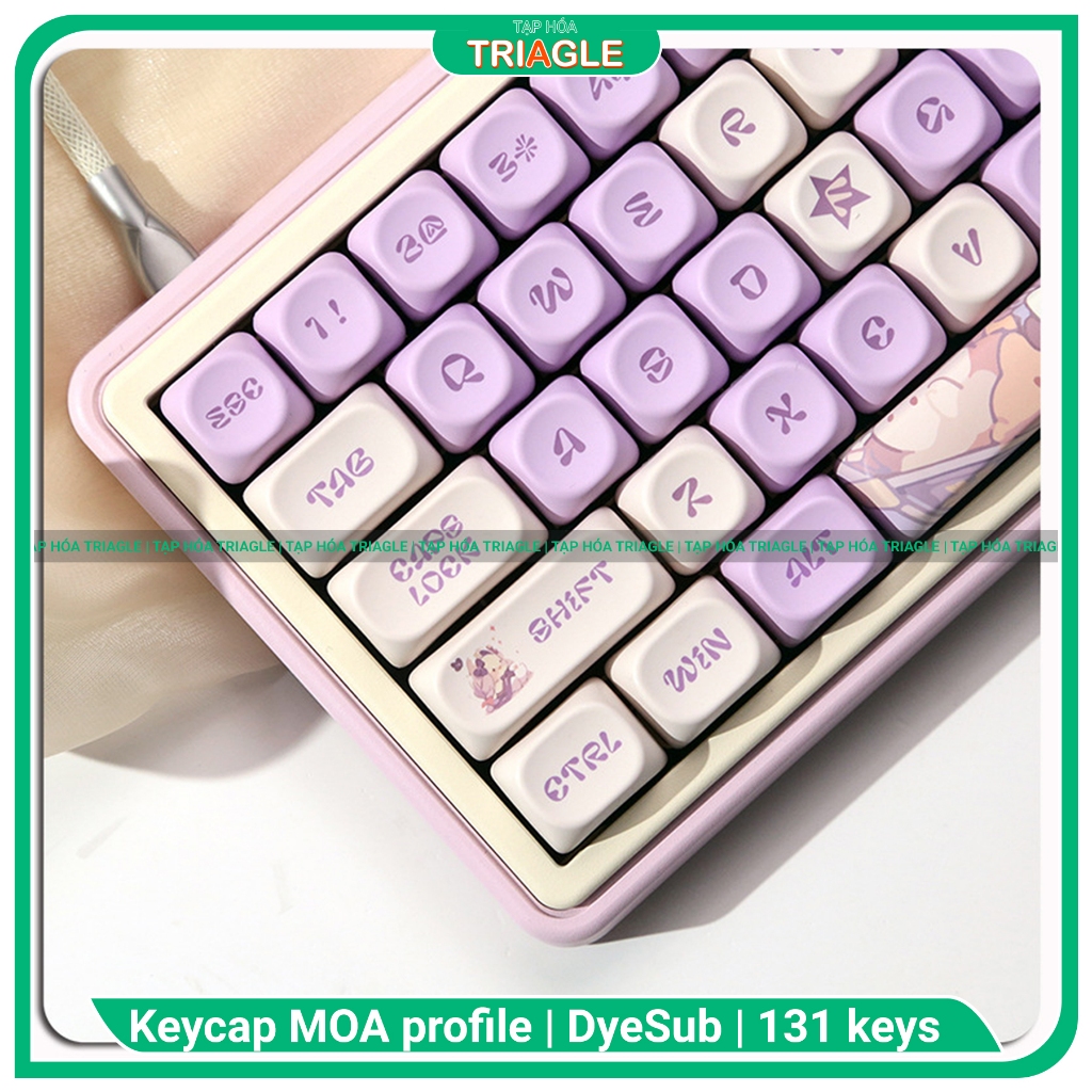 Moa Lolita Bunny Keycap - Purple Lolita Rabbit | Pbt | Dye Sub | 131 ...