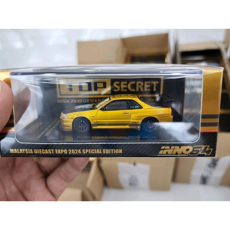 Nissan Skyline GT-R (R34) Model Car Top Secret Tokyo 2024 1:64 INNO ...
